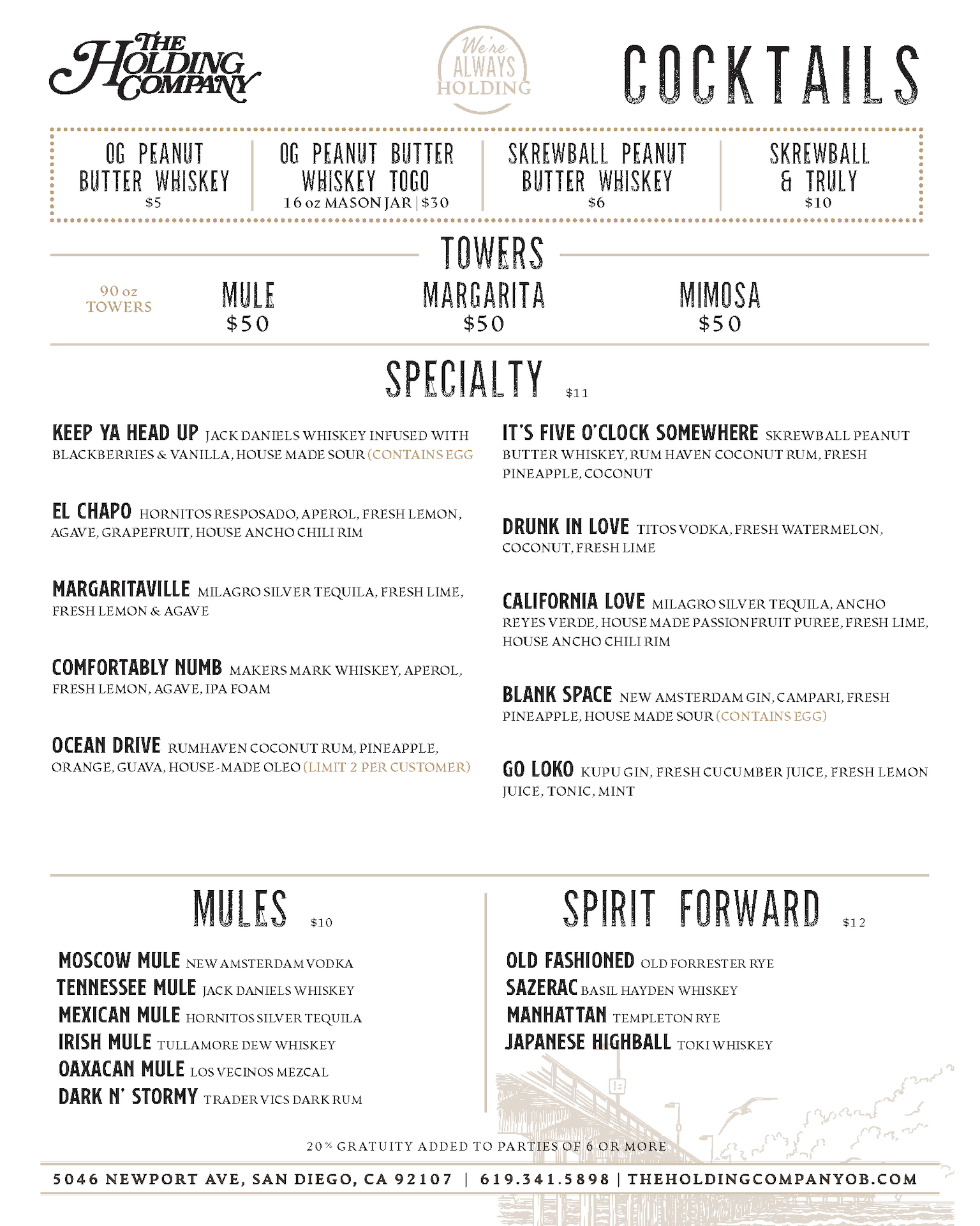 Menus - The Holding Company