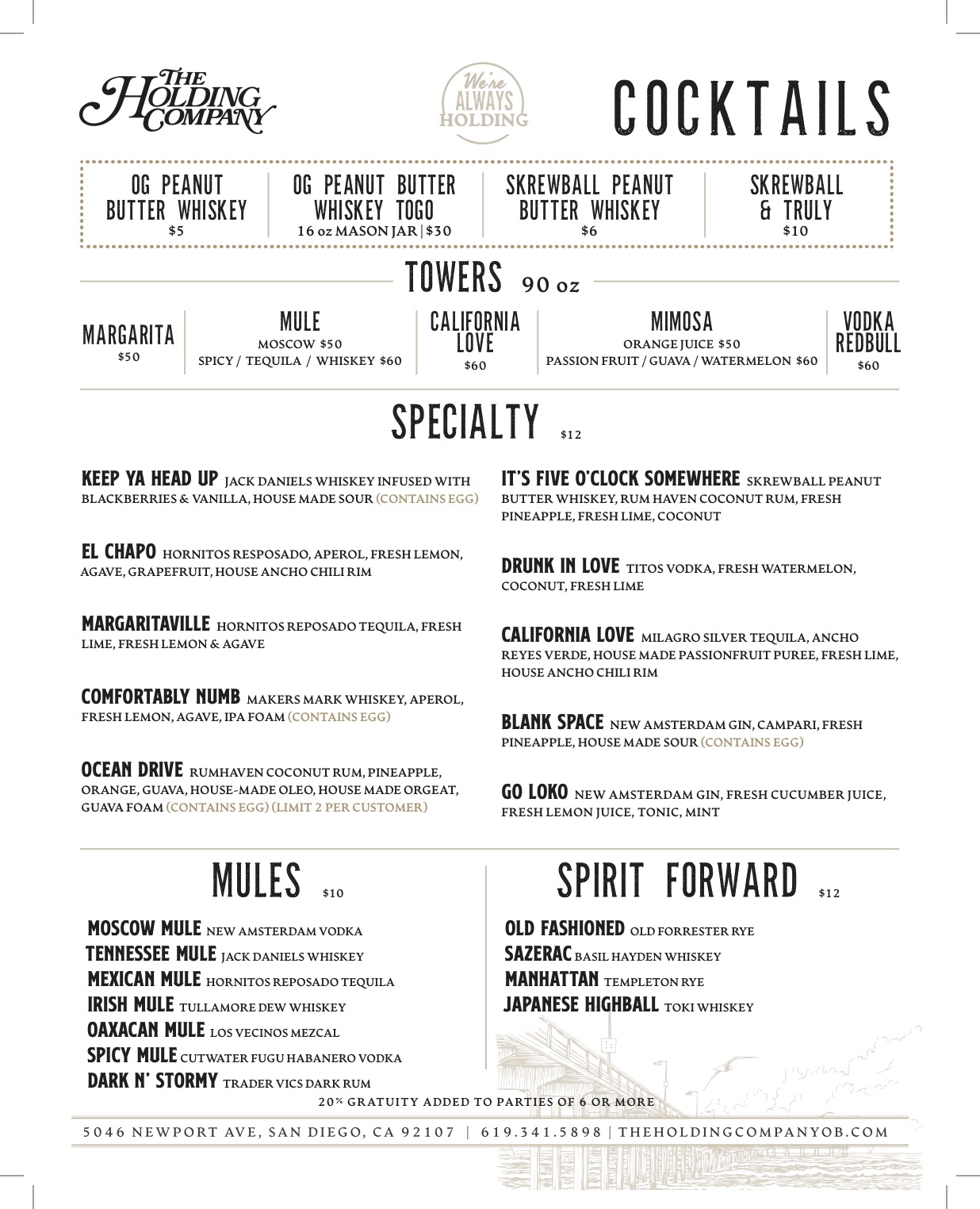 Menus - The Holding Company