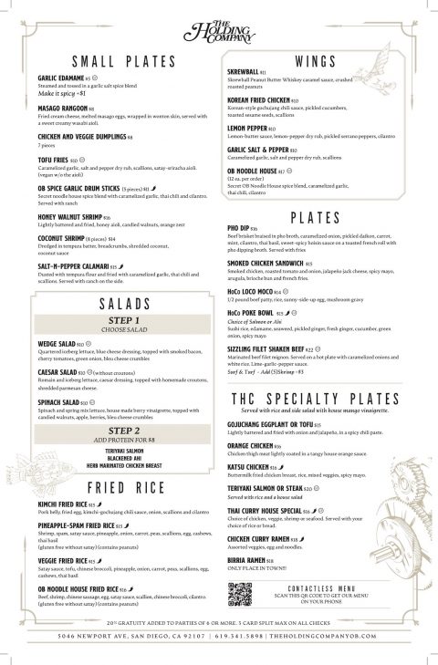 Menus - The Holding Company