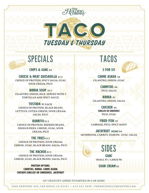 Menus - The Holding Company